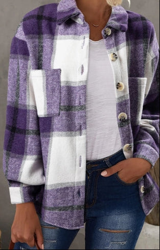 Purple Plaid Jacket – LA. T. DA Boutique